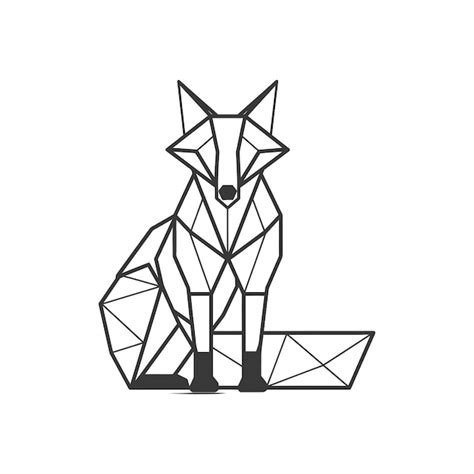Geometric Fox Sharp Lines And Angles Premium Ai Generated Vector