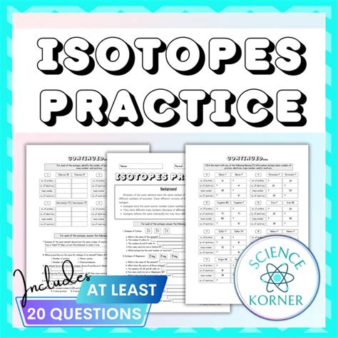 Isotopes Practice Understanding Isotopes Critical Thinking Science