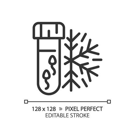 Sperm Cryopreservation Linear Icon Semen Collection Genetic Material