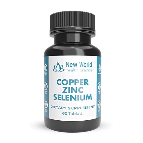 Copper Zinc Selenium 5mg 40mg 200mcg Blend 60 Tablets 3 In 1