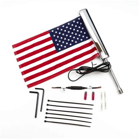 Chrome Led Lighted Flag Pole With American Flag From Goldstrike