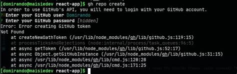 Error Creating GitHub Token Issue 796 Node Gh Gh GitHub