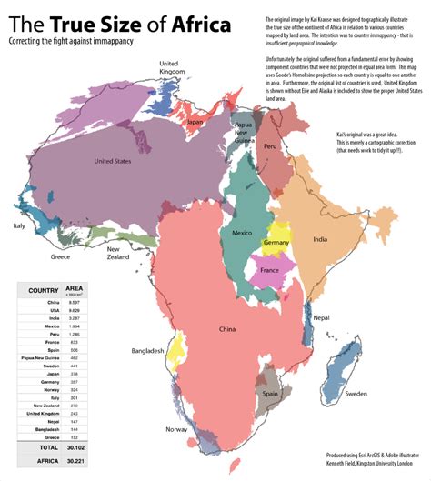 The True Size Of Africa Actual Size Of Africa Africa Map Real Size