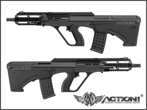 Ghk Aug A3 Gbb氣動槍 黑色 戰術魚骨 軌道護木版