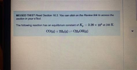 Solved Partc Calculate K For The Following Reaction Chegg