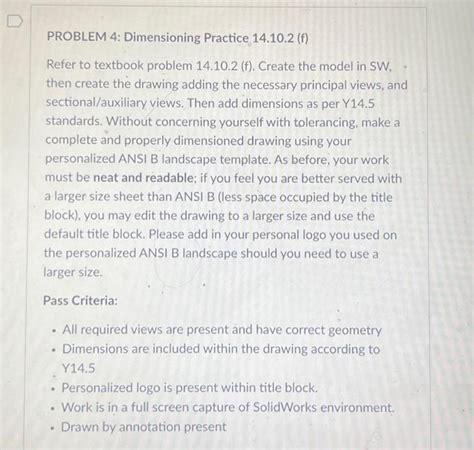 Solved Problem 4 Dimensioning Practice 14102 F Refer To