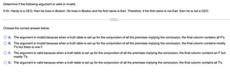 Solved Determine If The Following Argument Is Valid Or Chegg Com