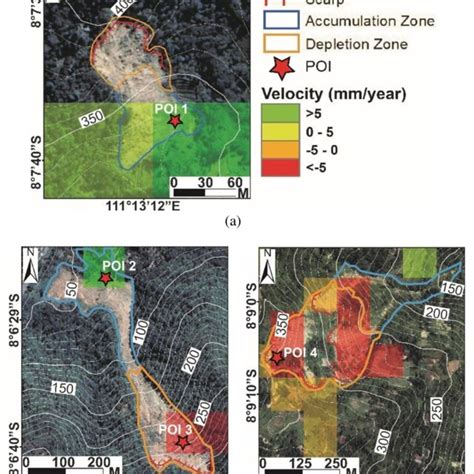 Detected Los Displacement At Landslide Zone And Point Of Interest Download Scientific Diagram