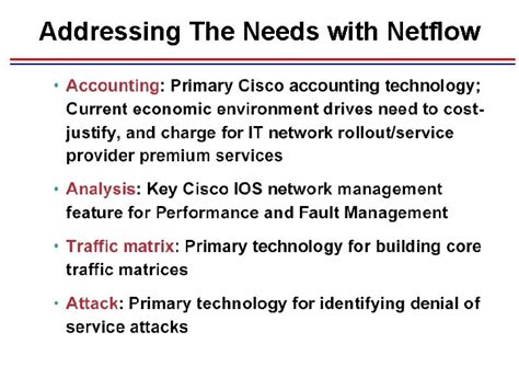 Netflow Overview Developed By Cisco Systems In 1996