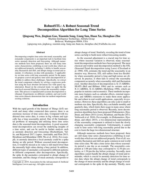Pdf Robuststl A Robust Seasonal Trend Decomposition Algorithm For Long Time Series