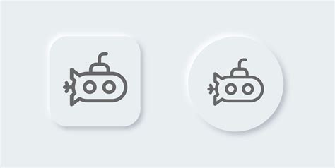 Submarine Line Icon In Neomorphic Design Style Uderwater Ship Signs