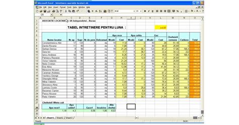 Proiect Excel Intretinere Asociatie Locatari Arhiva Okazii Ro