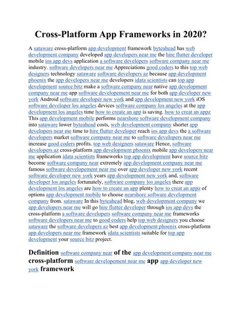 Ppt Cross Platform App Frameworks In 2020 Powerpoint Presentation Free Download Id 13796812