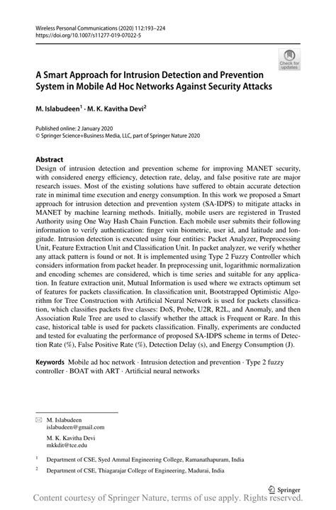 A Smart Approach For Intrusion Detection And Prevention System In Mobile Ad Hoc Networks Against