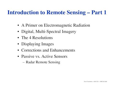 Pdf Introduction To Remote Sensing Eeos265eeos265 Remotesensing1