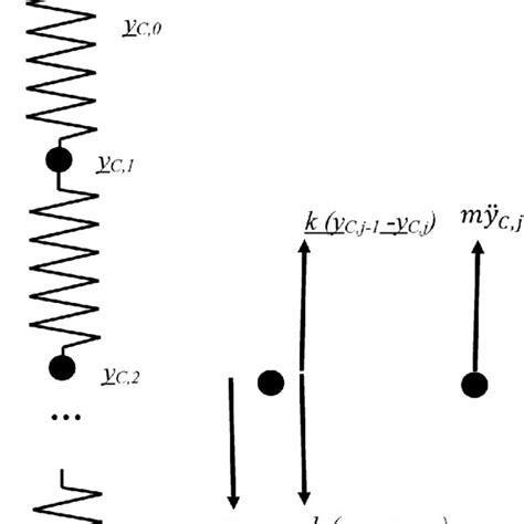 Point Mass Model Of A Slinky Its Free Body Diagram And Mass Download Scientific Diagram