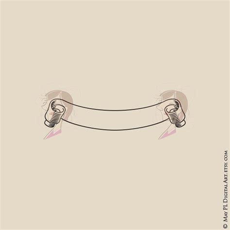 Scrolls Banners Vintage Blank Rustic Digital Scroll Ribbon Add Etsy