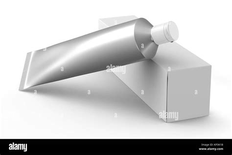 Toothpaste Blank Mockup 3d Render Package Design Tube With Paper Box