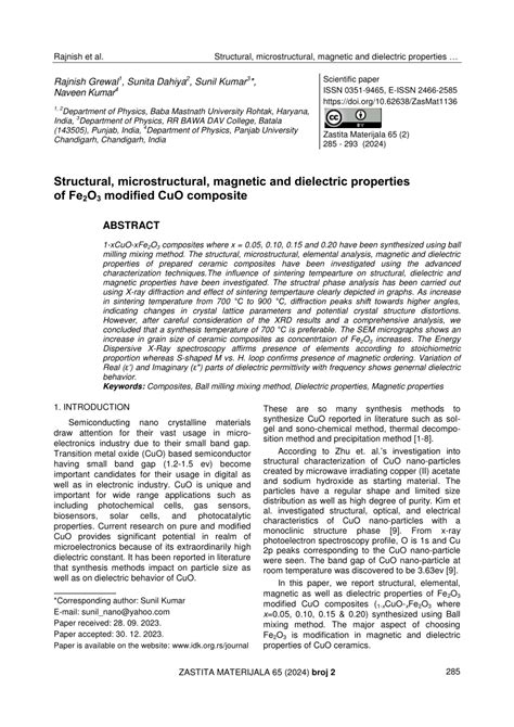 Pdf Structural Microstructural Magnetic And Dielectric Properties