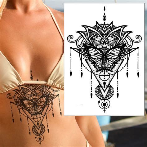 Henna Temporary Tattoos Lotus Mandala Temporary Tattoo Henna Style