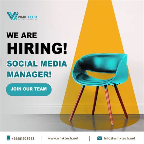 Wmk Tech On Linkedin Hiringnow Socialmediamanager Digitalmarketing Remotework Creativejobs