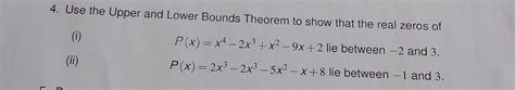 Solved Use The Upper And Lower Bounds Theorem To Show Chegg