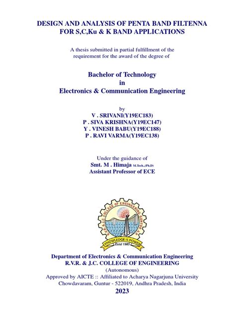 Btech Project Report Latex Templates 1 Pdf Pdf Antenna Radio Radio Wave