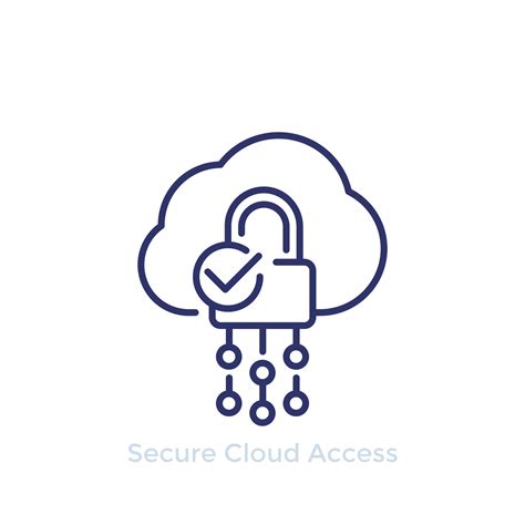 Secure Cloud Access Protected Hosting Line Icon 2957153 Vector Art At Vecteezy