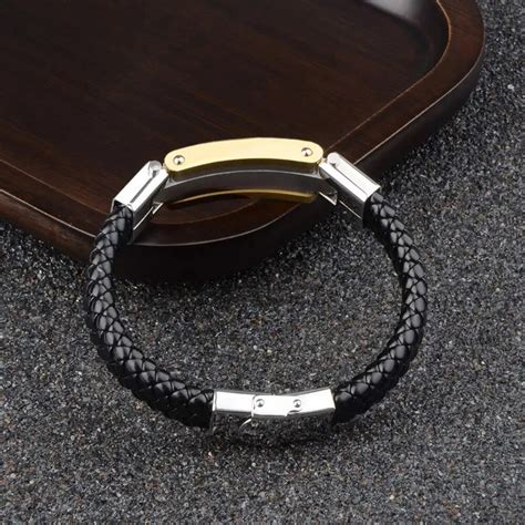 Badu Bg Нови плетени гривни от естествена кожа Закопчалка от неръждаема стомана Каишка с