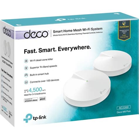 Tp Link Deco M9 Plus Ac2200 Tri Band Smart Home Mesh Wi Fi System