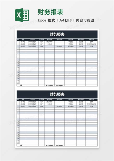 实用简洁财务报表excel模板下载熊猫办公