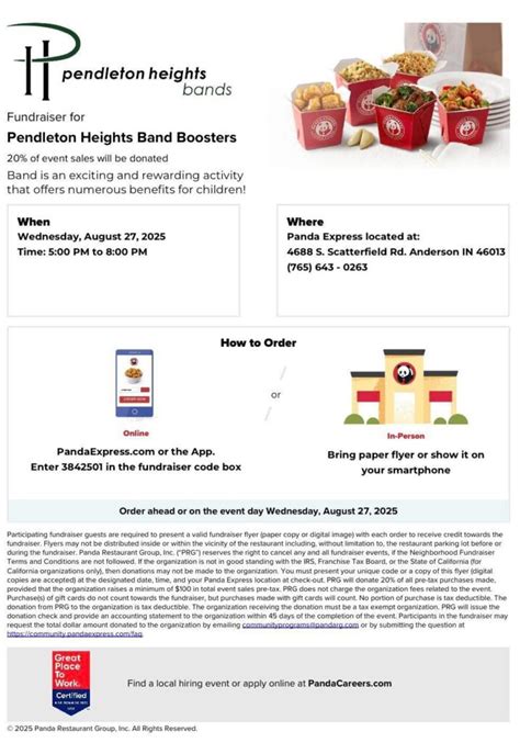 Dine 2 Donate Panda Express Pendleton Heights Band