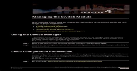 Pdf Managing The Switch Module Cisco€¦ · Cisco Connected Grid Ethernet Switch Module