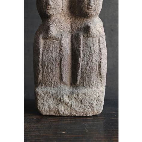 Japanese Edo Period Stone Dōsojin Paired Monk Form 17th18th Century