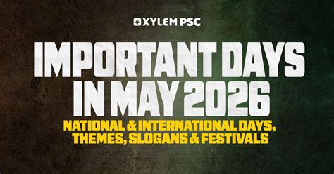 Important Days In May 2026 National And International Dates Themes