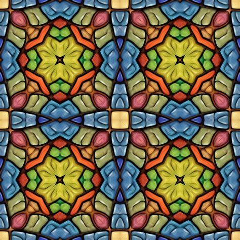 Premium Photo Seamless Tileable Decorative Pattern With Symmetrical