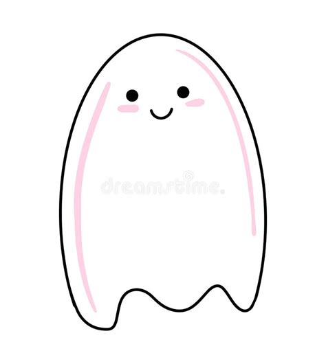 Cute Ghost Vector Icon Creepy Halloween Sticker Stock Vector