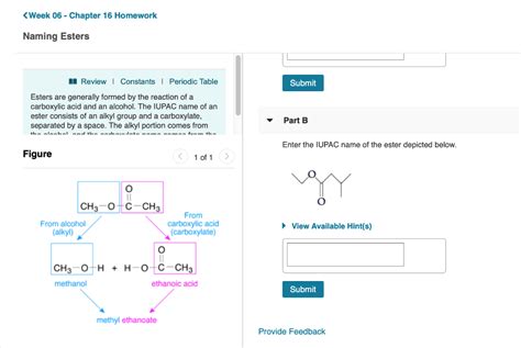 Solved Week Chapter Homework Naming Esters ReviewI Chegg Com