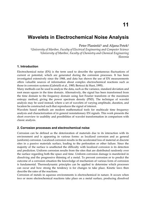 Pdf Wavelets In Electrochemical Noise Analysis