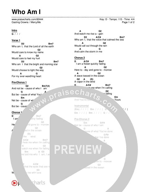 Who Am I Chords Pdf Casting Crowns Mercyme Praisecharts