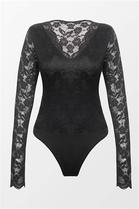 Floral Lace Long Sleeve Bodysuit