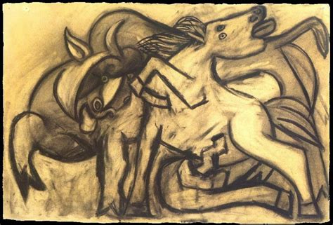 A Drawing Of Two Horses And One Horse Is In The Process Of Being Drawn