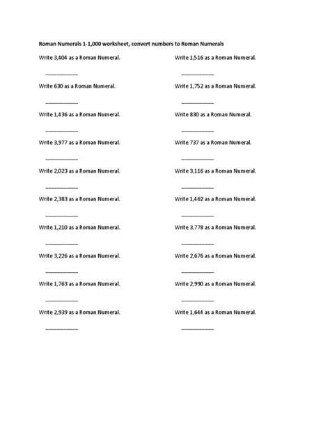 Convert Dates To And From Roman Numerals Worksheet Edplace