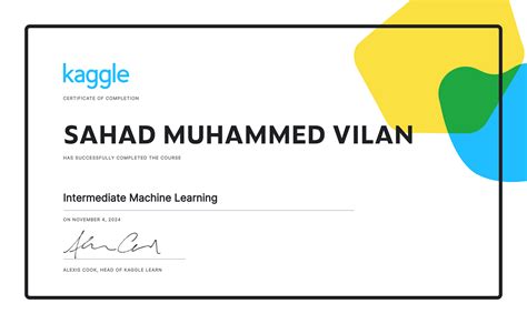 Sahad Muhammed Vilan Completed The Intermediate Machine Learning Course