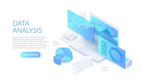 Premium Vector Data Analysis Design Concept With Laptop Isometric