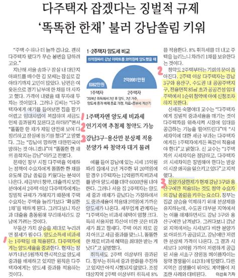 부동산면 다주택자 잡겠다는 징벌적 규제 똑똑한 한채 불러 강남쏠림 키워 Just For Me