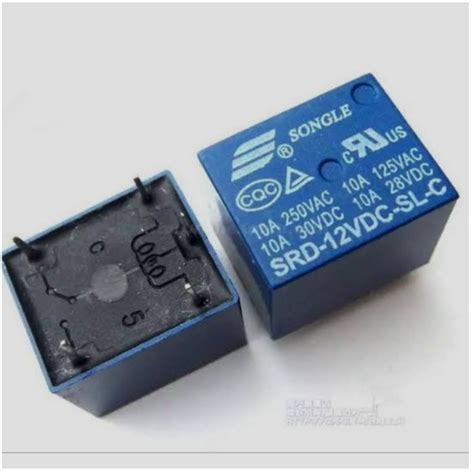 RELAY 12 VOLT 5 KAKI 1 PCS RELAY 12V 10A SONGLE SRD 12VDC SL C 5PIN DC 5 KAKI RELAY PEMUTUS