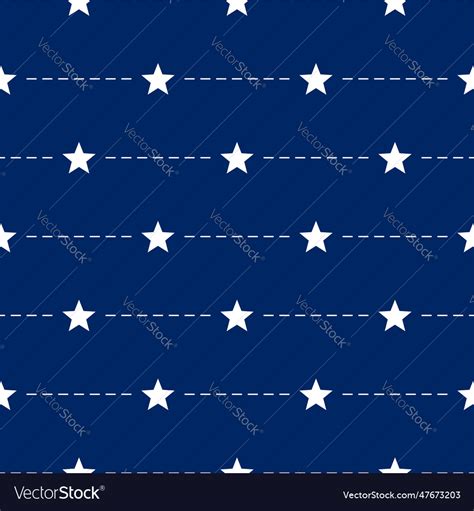 Stars And Horizontal Dotted Line Seamless Pattern Vector Image
