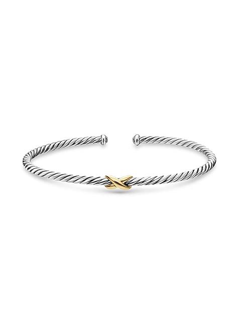 David Yurman Micro Cable Flex X Bracelet In Sterling Silver Saks