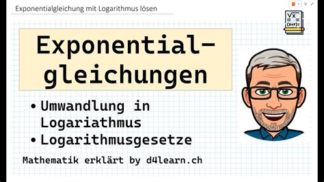 Exponentialgleichung Mit Logarithmus Lösen Logarithmusgesetze Youtube